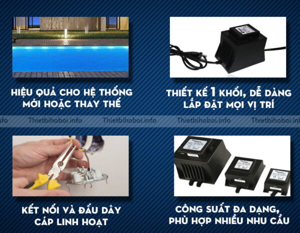 Bộ biến áp Emaux 12V [Công suất 10-500W]